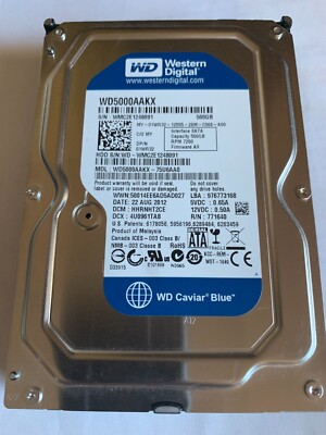 WD5000AAKX-75U6AA0 Western Digital Internal 3.5" Hard Drive 500GB 7200 ...
