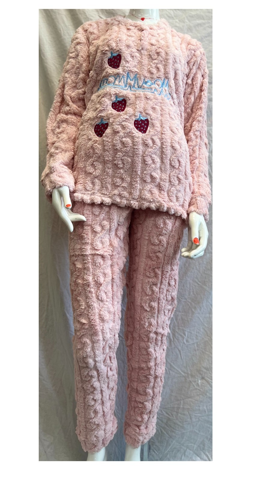 THICK Fleece Womens Ladies FLUFFY Pyjamas Supersoft Heavy Long Sleeve ...