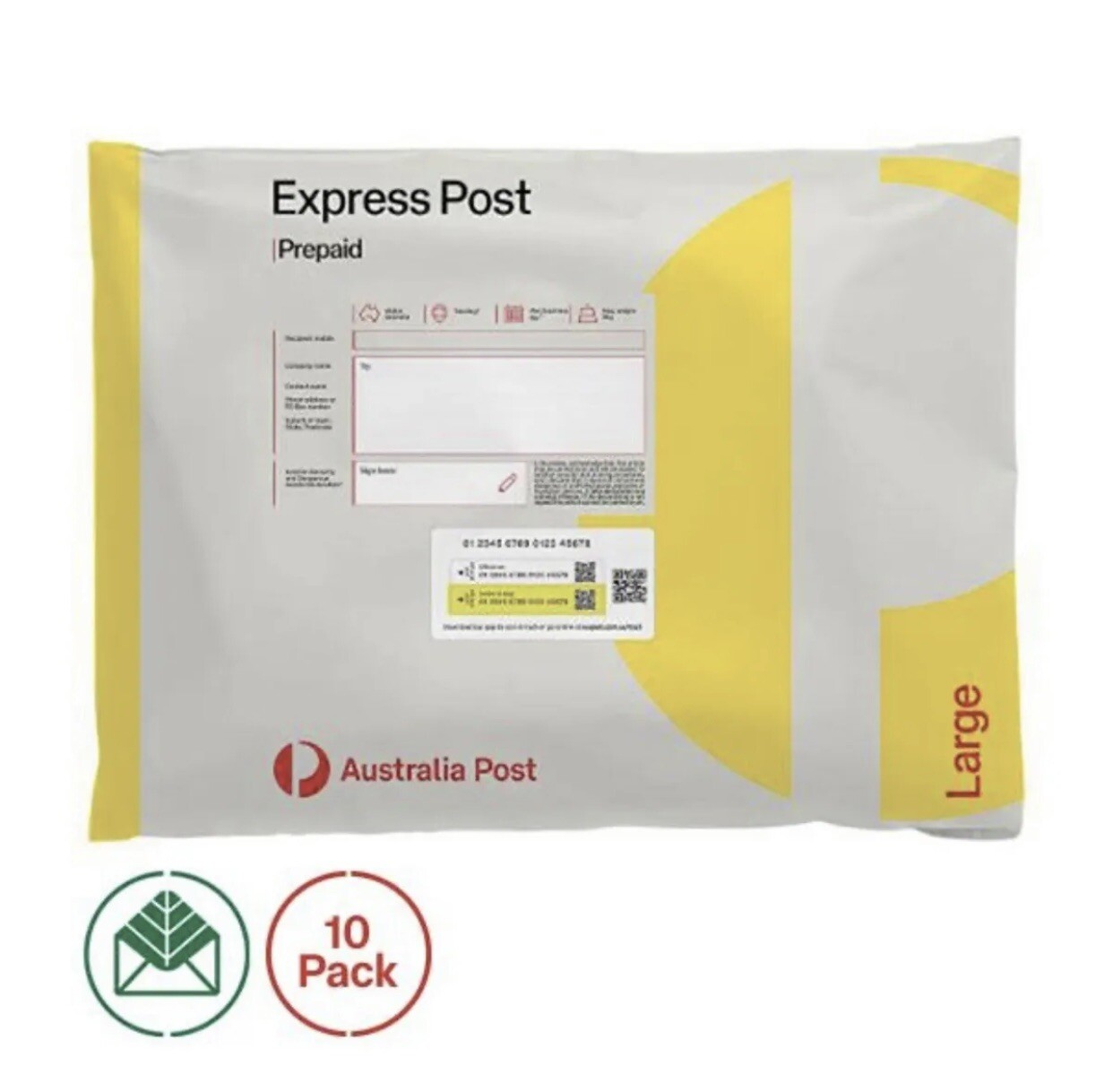 EXPRESS POST Pre Paid Australia Post Satchels New Style LARGE 5kg x10 ...