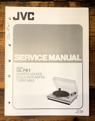 JVC QL-F61 Record Player / Turntable Service Manual *Original* | eBay