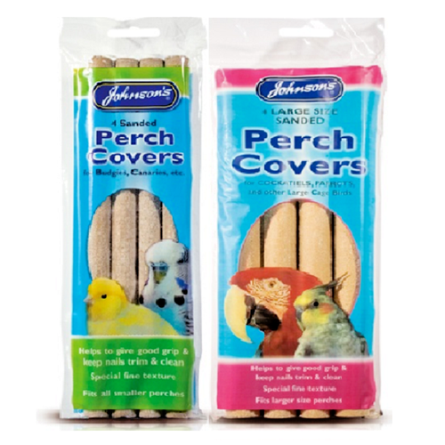JOHNSONS PERCH COVERS - Small or Large Sanded Perches Budgie Canary ...