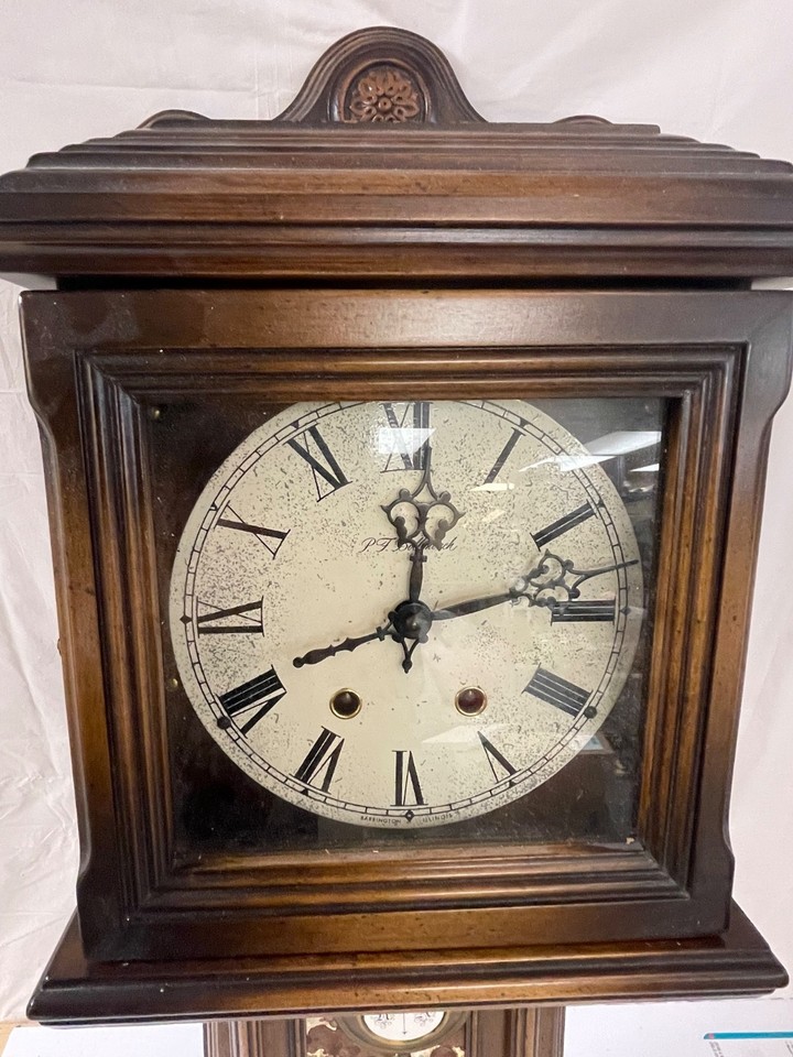 1960s P.F. Bollenbach Vintage Wall Pendulum Clock Large Detailed Carved ...