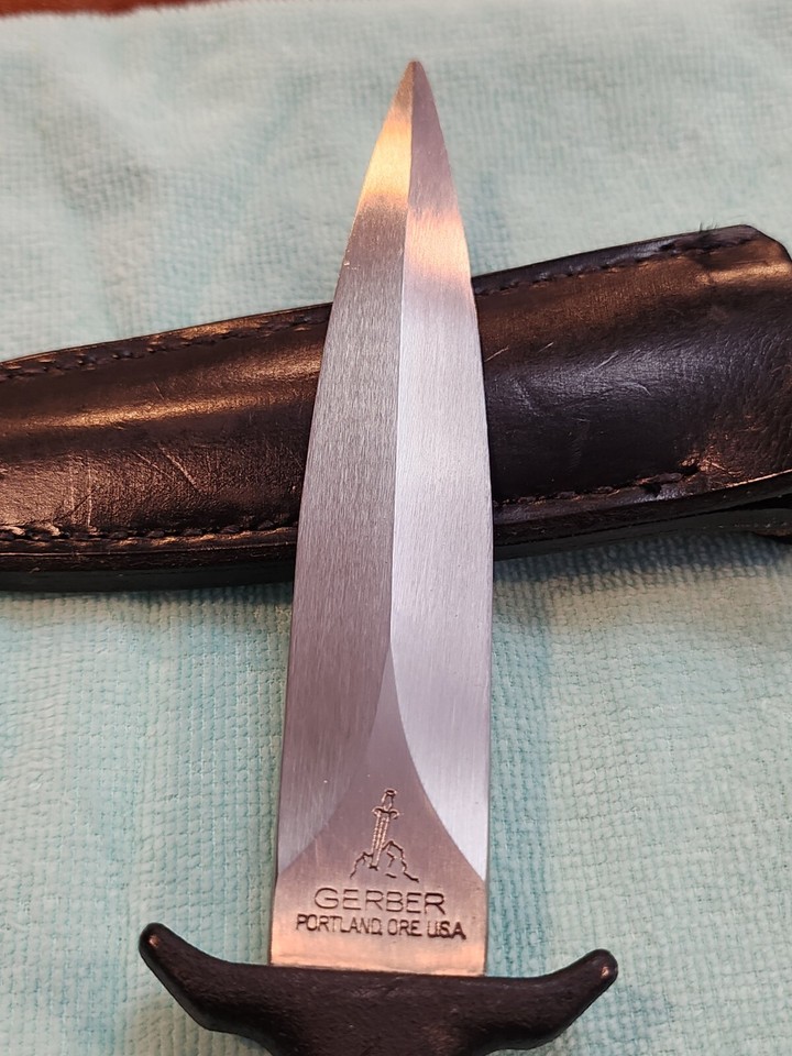 Vintage Gerber Mark 1 & Command 1 Fixed Blade Knifes w/ Black Sheath ...