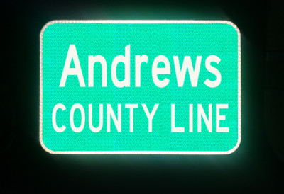 ANDREWS COUNTY LINE road sign 18"x12", Texas, McKinney Acres | eBay
