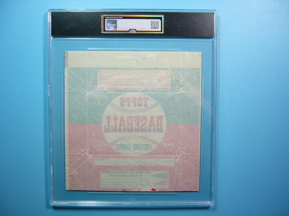 1952 TOPPS MLB BASEBALL CARD WAX PACK EMPTY WRAPPER ICERT CERTIFICATION ...