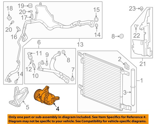 GM OEM 12-16 LaCrosse Condenser, Compressor Lines-Compressor 19419921 ...