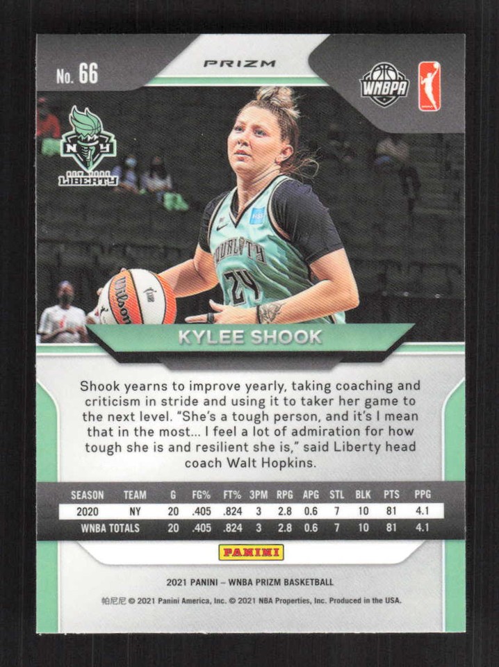 Kylee Shook 2021 Panini Prizm WNBA Prizms Hyper New York Liberty #66 | eBay