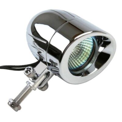 Bullet Chrome Light With Visor Clear Lens H4 50W Bulb | 1 Bulb | Warm ...