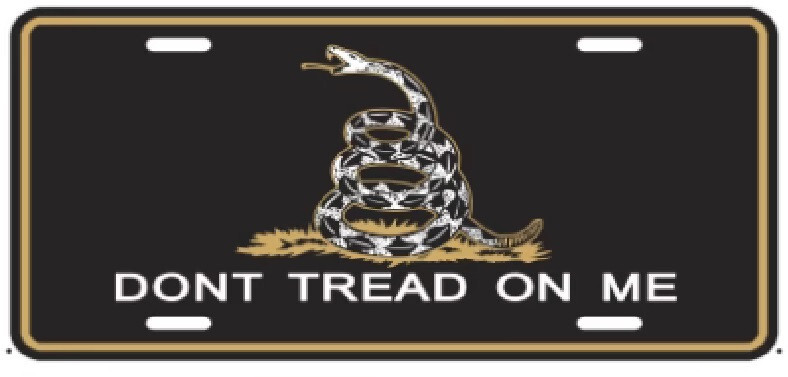 Gadsden Golden Black Embossed License Plate 6"x12" License Plate Sign ...