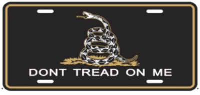 Gadsden Golden Black Embossed License Plate 6"x12" License Plate Sign ...