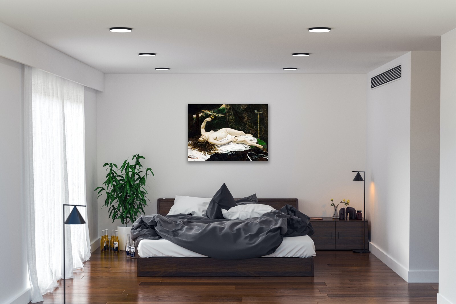 Gustave Courbet Woman with a Parrot CANVAS PAINTING ART POSTER 945 | eBay