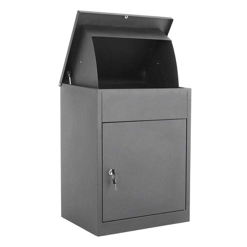 Lockable Metal Parcel Delivery Secure Dropbox Outdoor Storage Letter ...