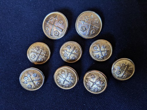 Coat of Arms lot 15mm & 20mm metal Gold irradescent Blazer Replacement ...