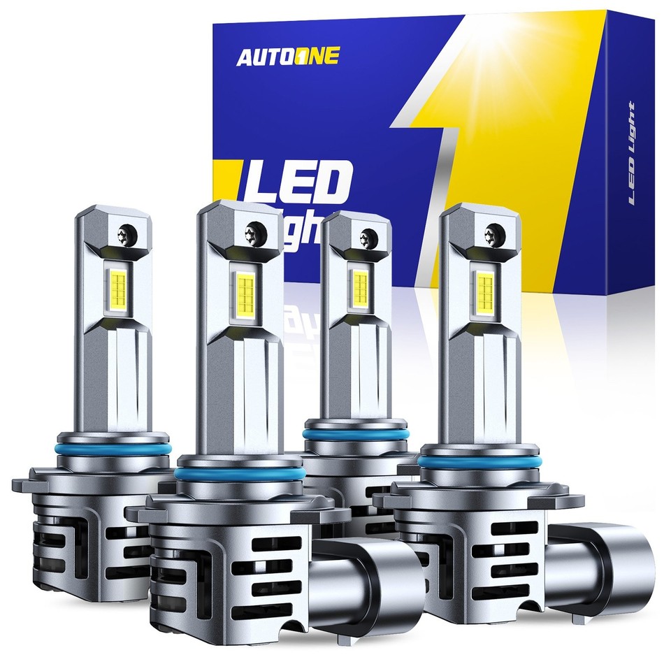 4x 9005 H11 Combo LED Headlight High Low Beam Bulbs Kit 6500K Super ...
