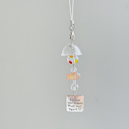 Lovely Goldfish Key Chain Wind Chimes Beaded Keyring For Mobile Phone ...