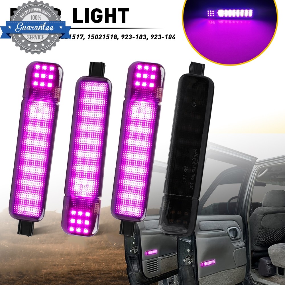 4X LED Side Door Panel Lights Courtesy Light Purple For Chevrolet ...