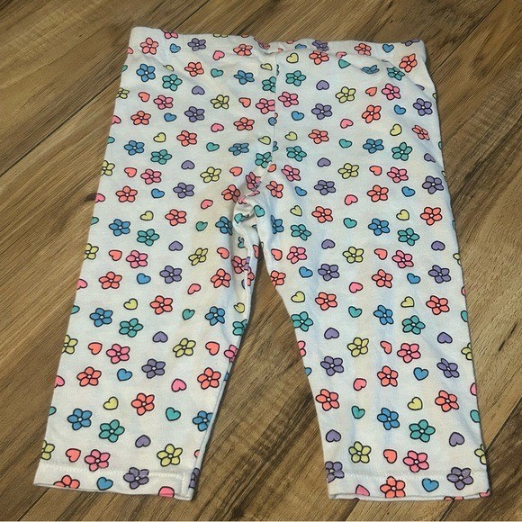 Swiggles 3T White Floral Heart Print Leggings Girls Toddler Cute Comfy ...