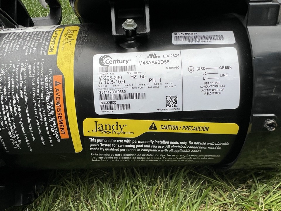 Pool Pump (#2) Jandy VS FloPro 165 Variable Speed 230 Volt With Controller | eBay