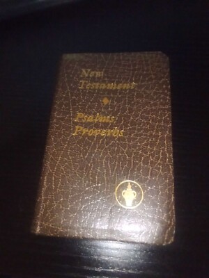 small new testament psalms proverbs bible brown leather | eBay