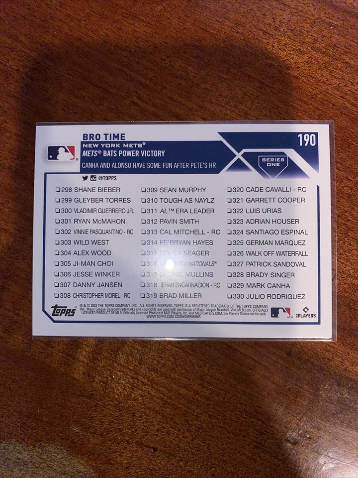 2023 Topps Series 1 Bro Time Rainbow Foil #190 New York Mets | eBay