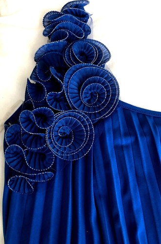 FIONA & PURPLE gorgeous! "One Shoulder" blouse, French blue color, Sz M ...