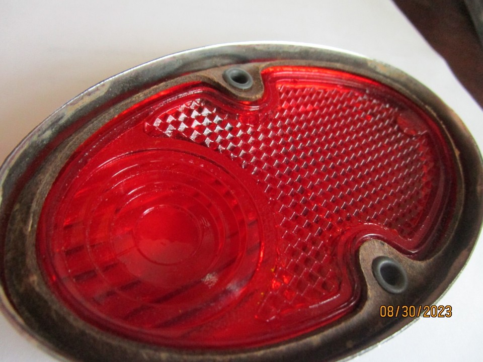 1931-32 vintage chevy stimsonite tail light lens and bezel chrome | eBay