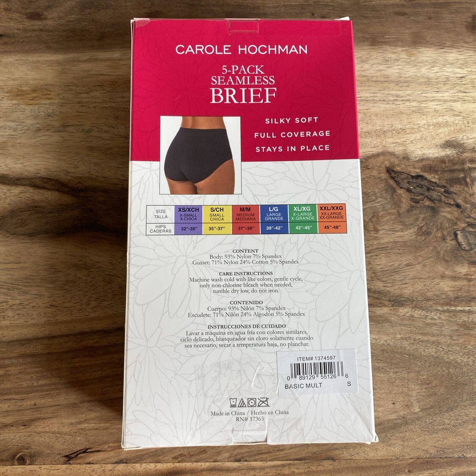 Carole Hochman Women's 5 Pack Brief Underwear Seamless Diez Small ...