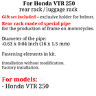 For Honda VTR 250 rear rack VTR250 rear luggage rack for cases or bags ...