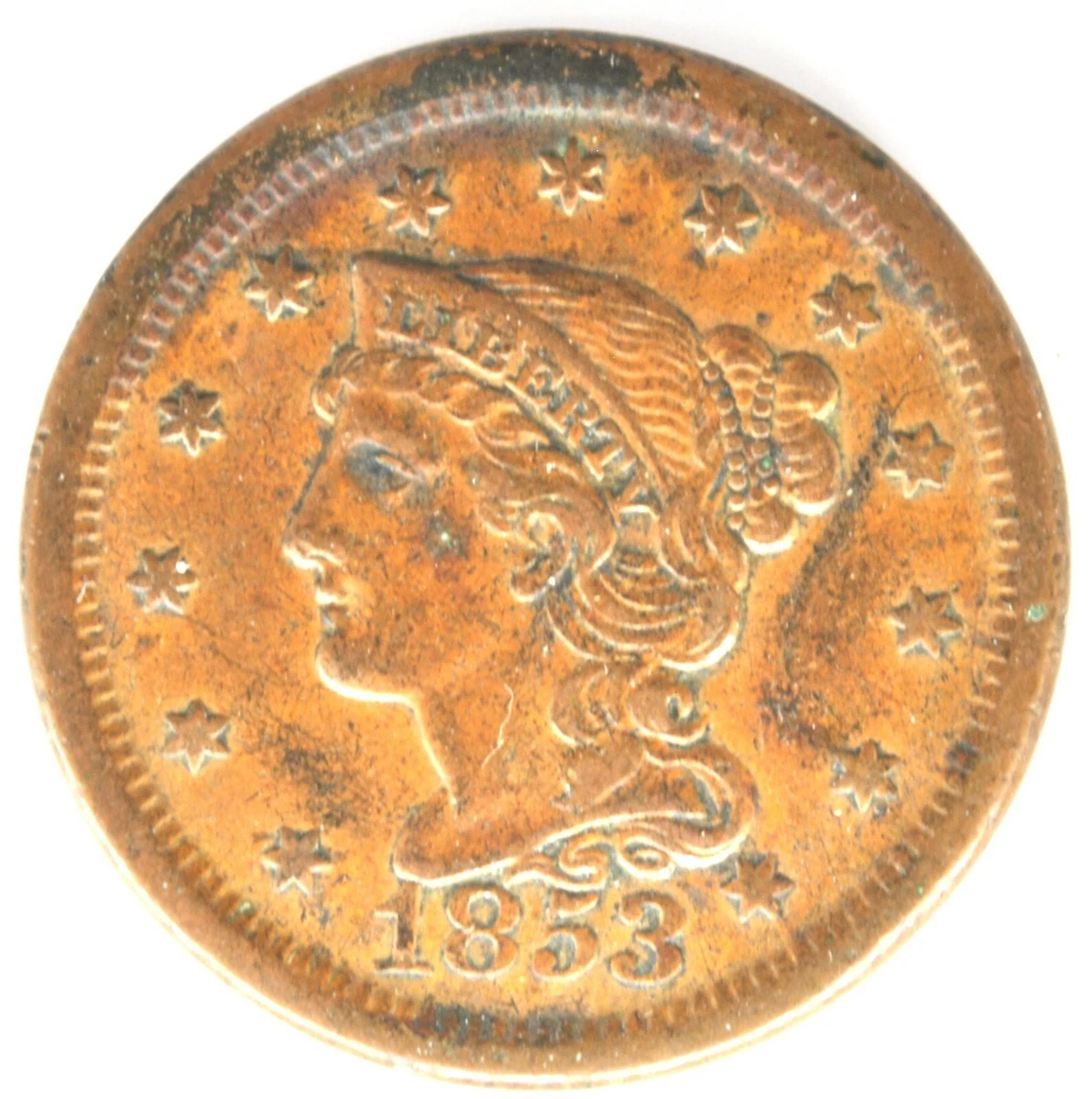 1853 One Cent Coin Us