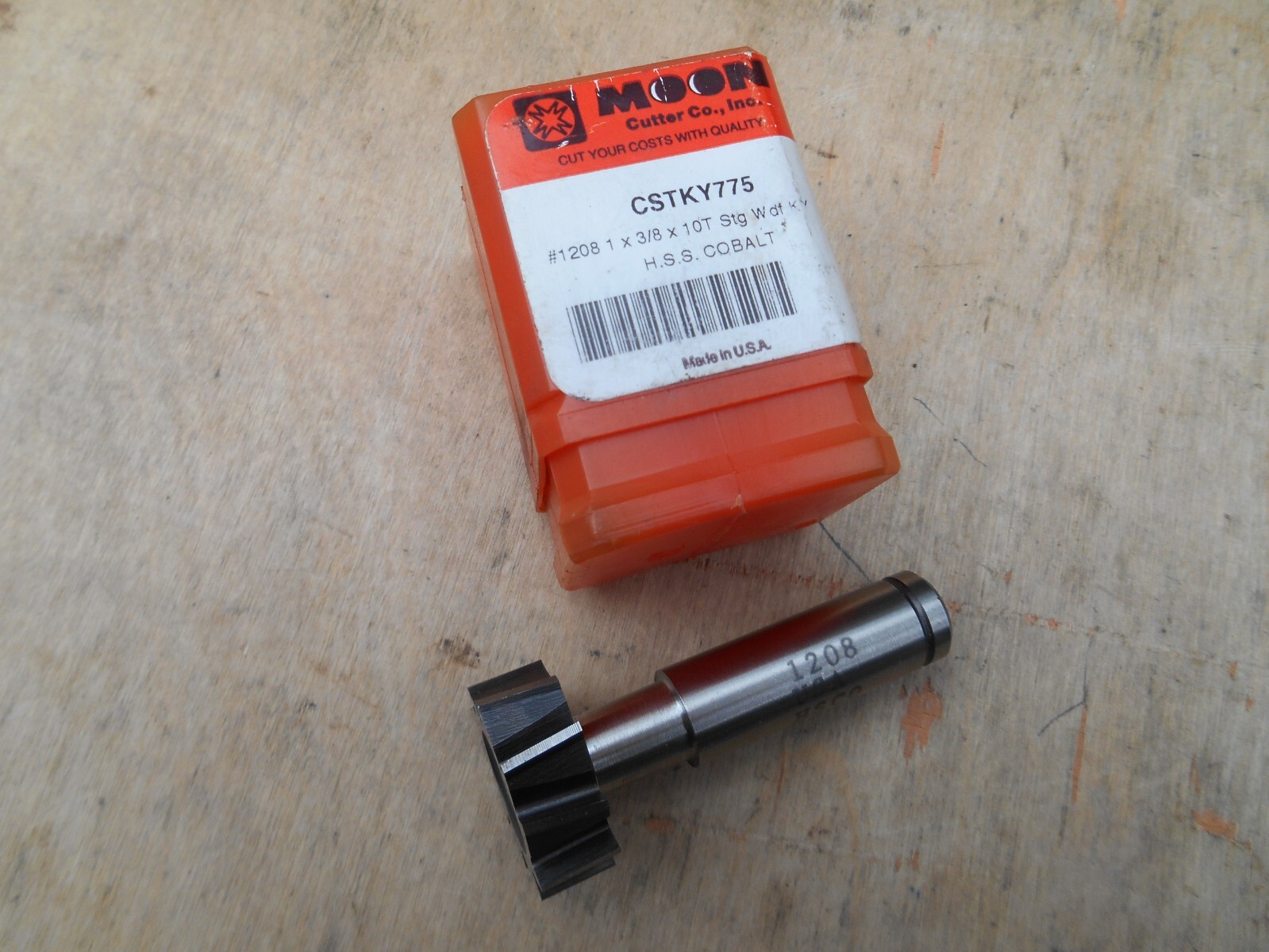 Moon cutter CSTKY775 1" x 3/8" keyseat cutter, 10T, HSS Cobalt , #1208 ...