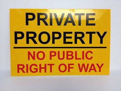 Private Property No Public Right of Way Sign 300 x 200 x 1.5mm Rigid ...