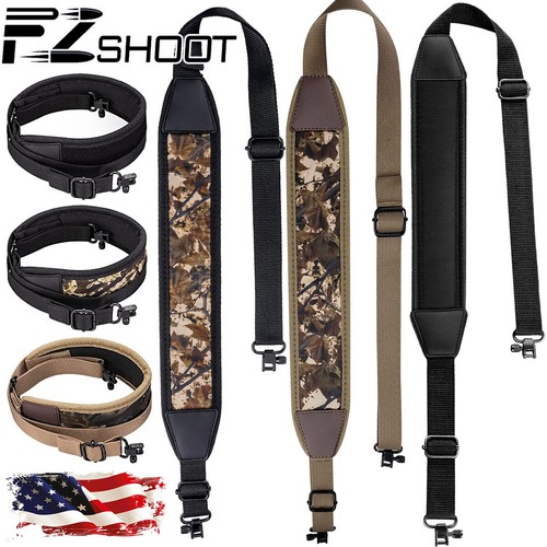 Two Point Camouflage Rifle Gun Sling With Swivels Non-slip Shoulder Pad ...
