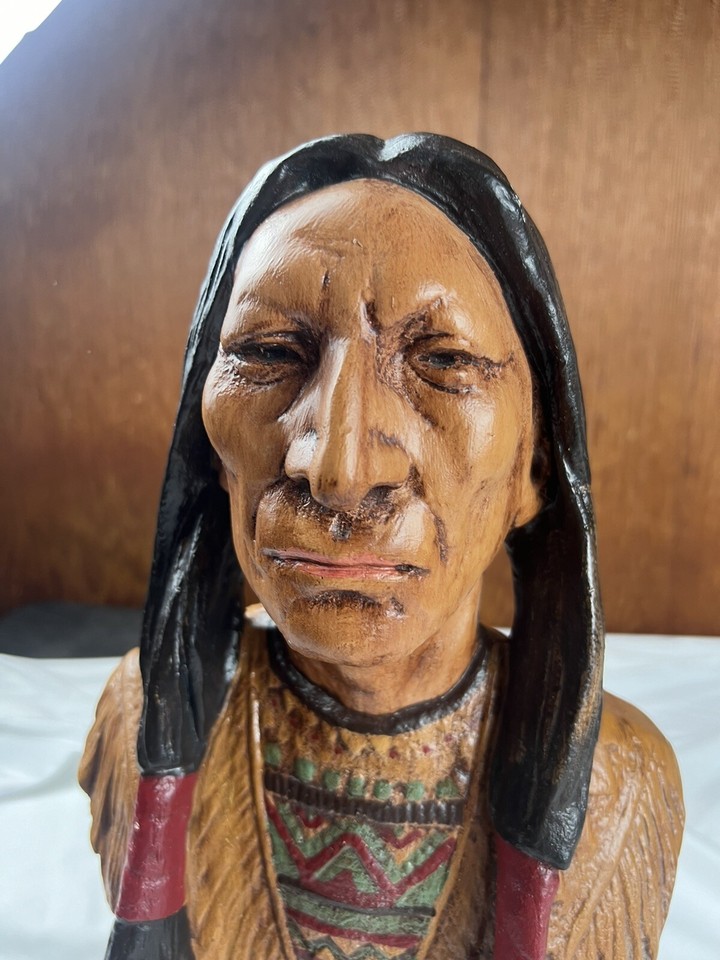 Vintage Warrior Native American Indian Chief Bust Statue ceramic unique ...