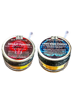 BRAINIUM - Natural Nootropics Bundle Pack - Shilajit 10g / Lion's Mane ...