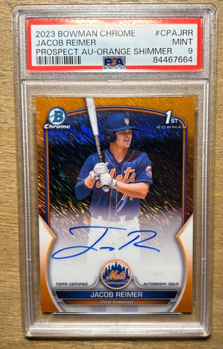2023 Bowman Chrome Jacob Reimer Orange Shimmer Refractor Auto /25 PSA 9 ...