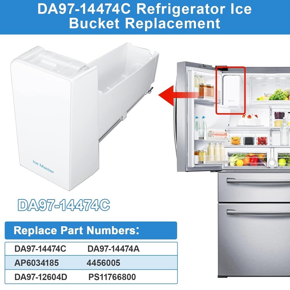 Upgraded DA97-14474C DA97-14474A Refrigerator Ice Bucket Compatible ...