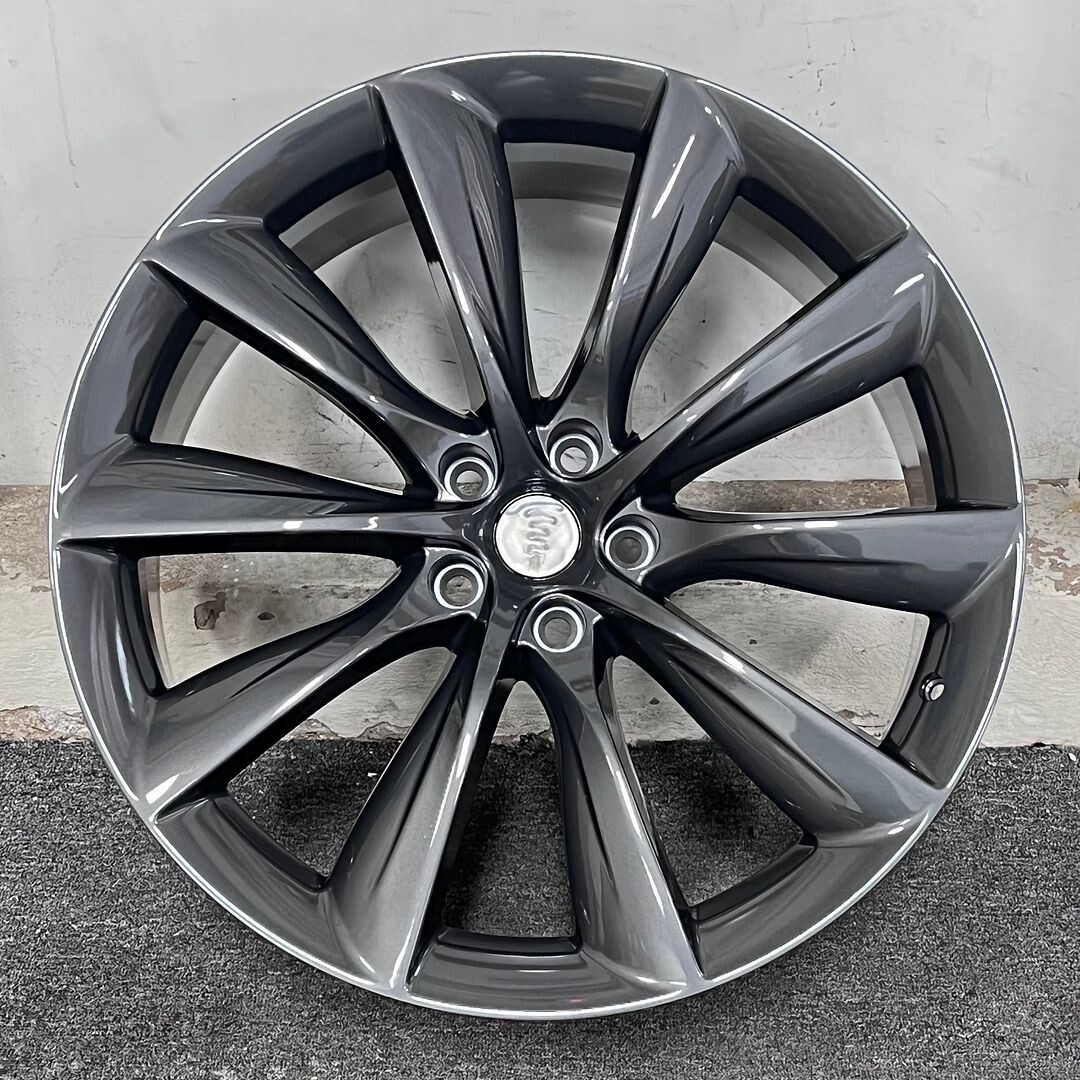 22" TURBINE STYLE GUNMETAL WHEELS RIMS FITS TESLA MODEL X 100D P100D ...
