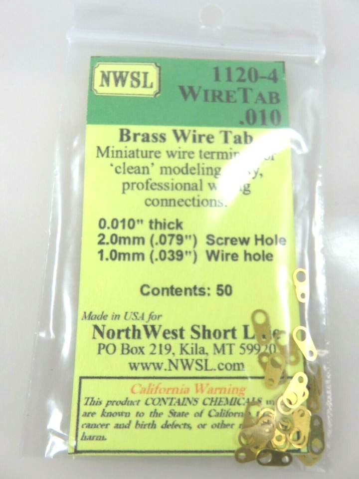 Northwest Short Line NWSL #1120-4 Brass Wire Tab Solder Tab 50 Pack | eBay