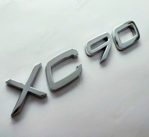Chrome Silver Rear Tailgate Badge for XC90 Glossy Car Number Letters XC ...