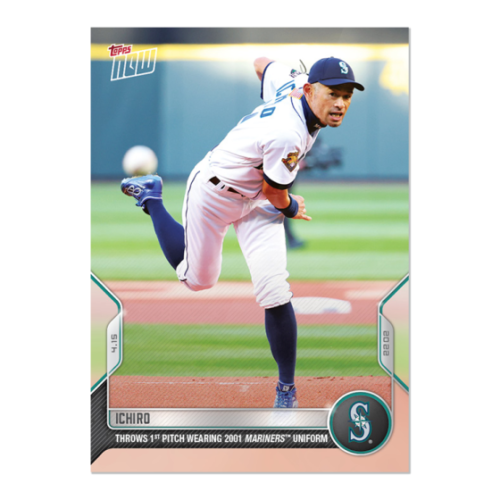 Ichiro Suzuki 2022 MLB TOPPS NOW Card 57 Throws first pitch in 2001 ...