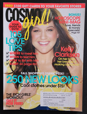 2007 COSMO Girl magazine KELLY CLARKSON Emma Watson Amanda Bynes Adam ...