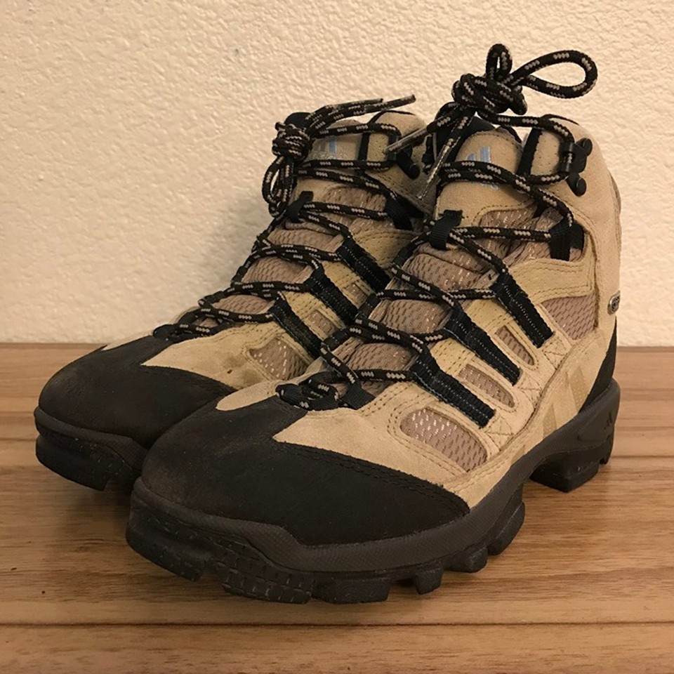 Women’s Adidas Beige/Black Suede Leather "Geofit" Ankle Hiking Boots US ...