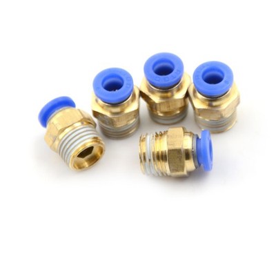 5PCS Male 1/4" - 6mm Straight Push in Fitting Pneumatic Push to Connect ...
