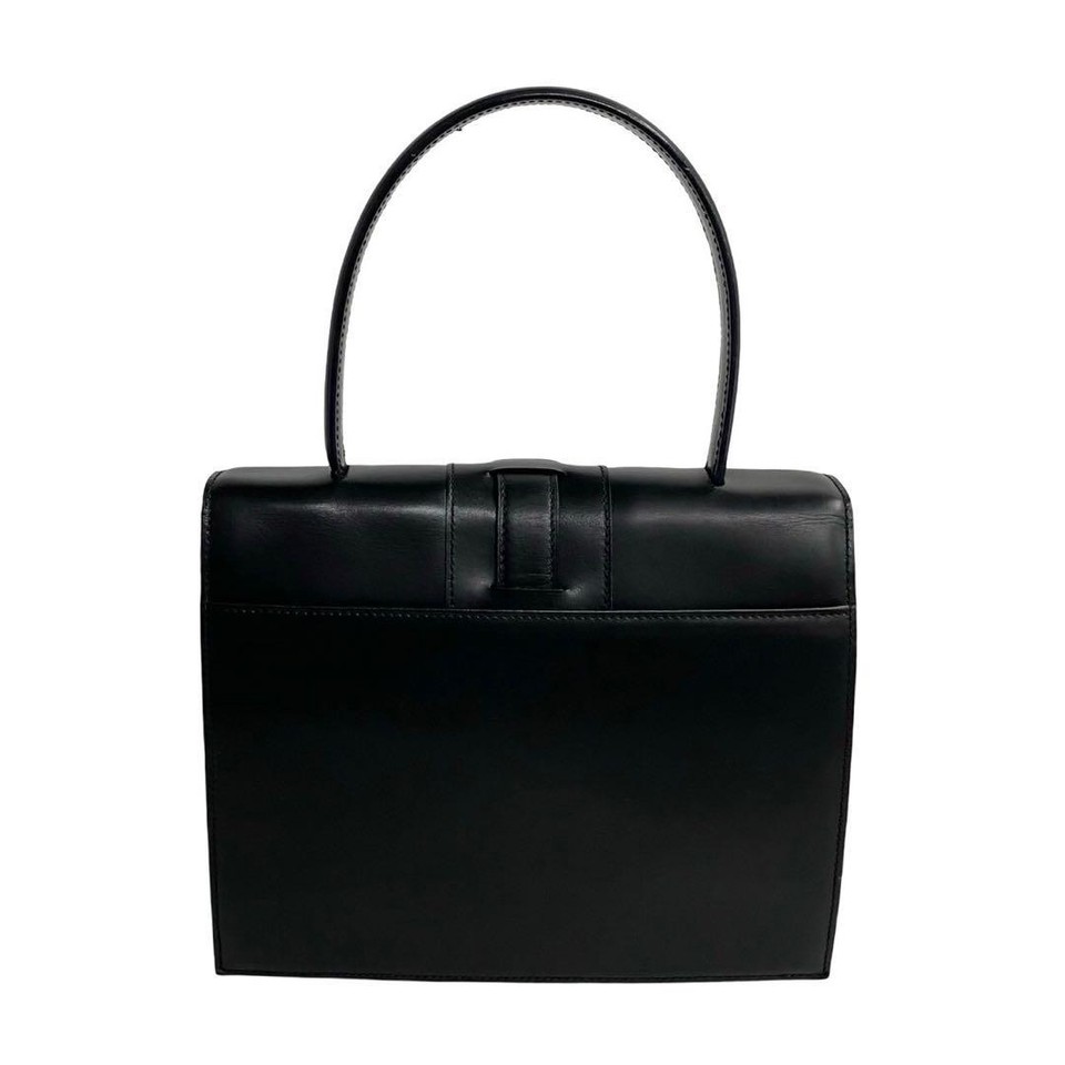 Celine Vintage Logo Ribbon Calf Leather Handbag Black Vintage F/01 ...