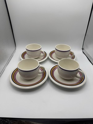 Primula Coffee Cup/Mug & Saucer 4 Sets Porcelain Made in Italy Vintage ...