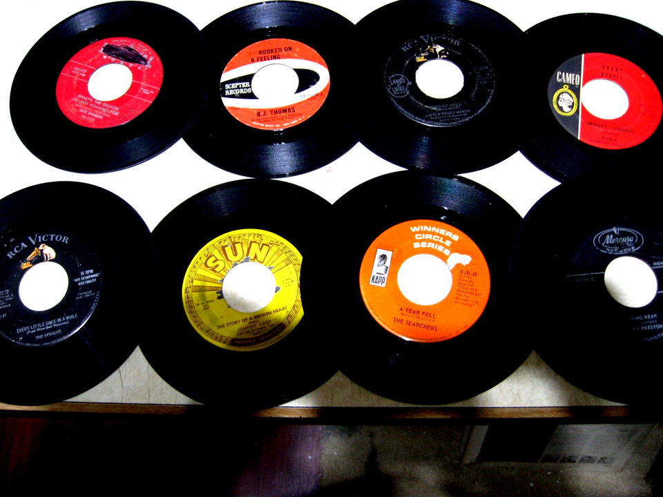 Lot of 50 - 50's-60's 45 RPM Vinyl Records Early Rock & roll Oldies DOO ...