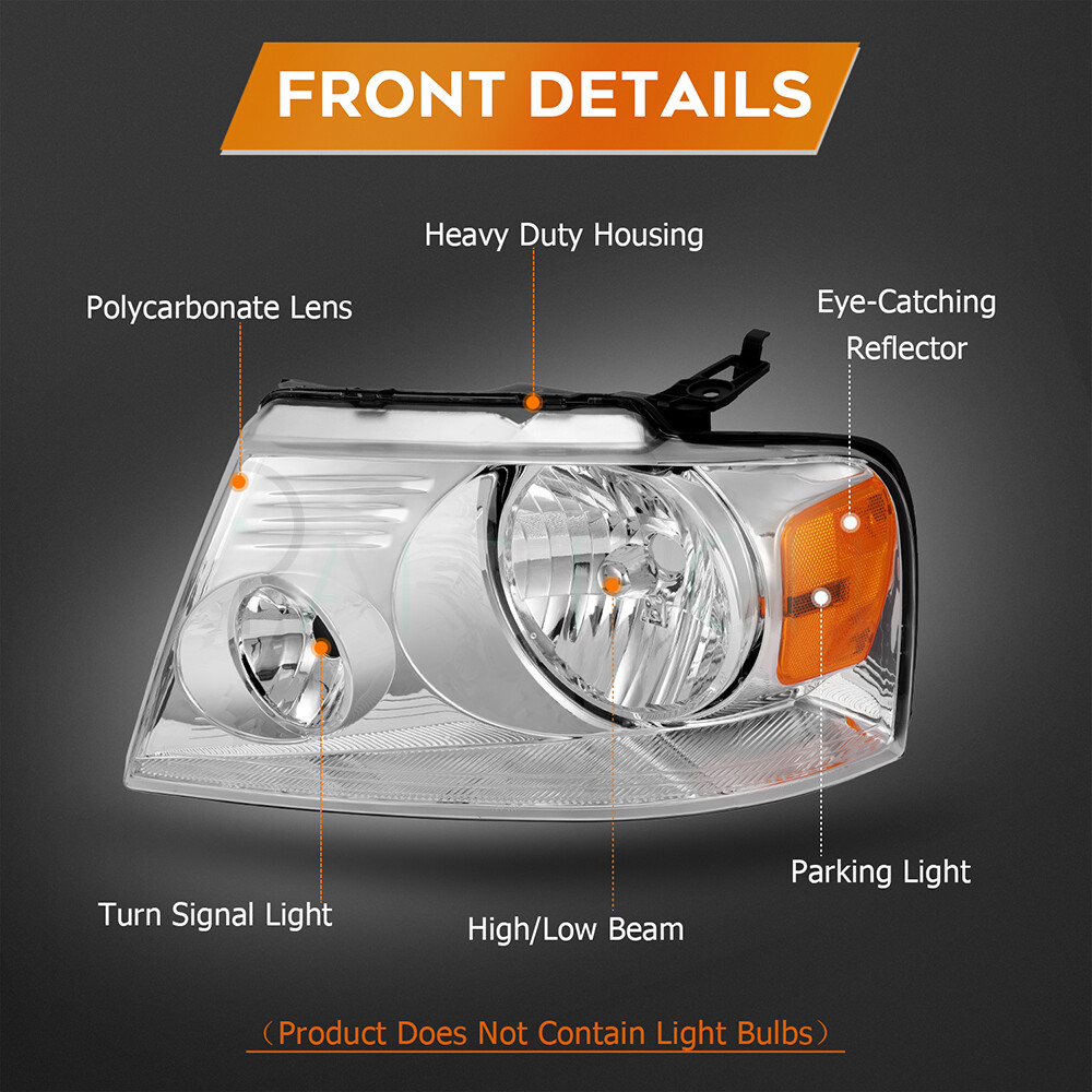 For 2004-08 Ford F-150 F150 Headlights Assembly Pair Clear Lens ...