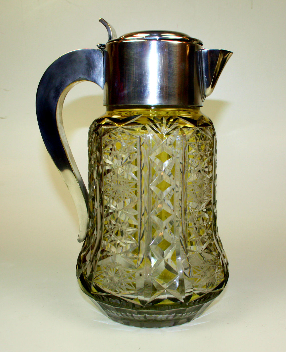 PITCHER-COOLER. CUT GLASS. METAL SILVER PLATED. SPAIN. CIRCA 1920. | eBay