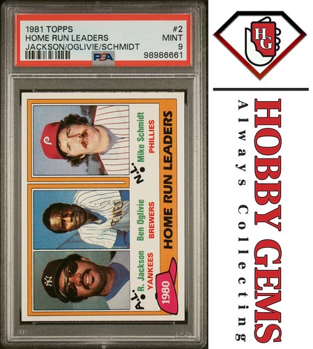 REGGIE JACKSON MIKE SCHMIDT PSA 9 1981 Topps Home Run Leaders #2 | eBay