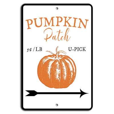 Pumpkin Patch U-Pick 5 Cents Per Pound Sign - Rustic Fall Decor 8x12 ...
